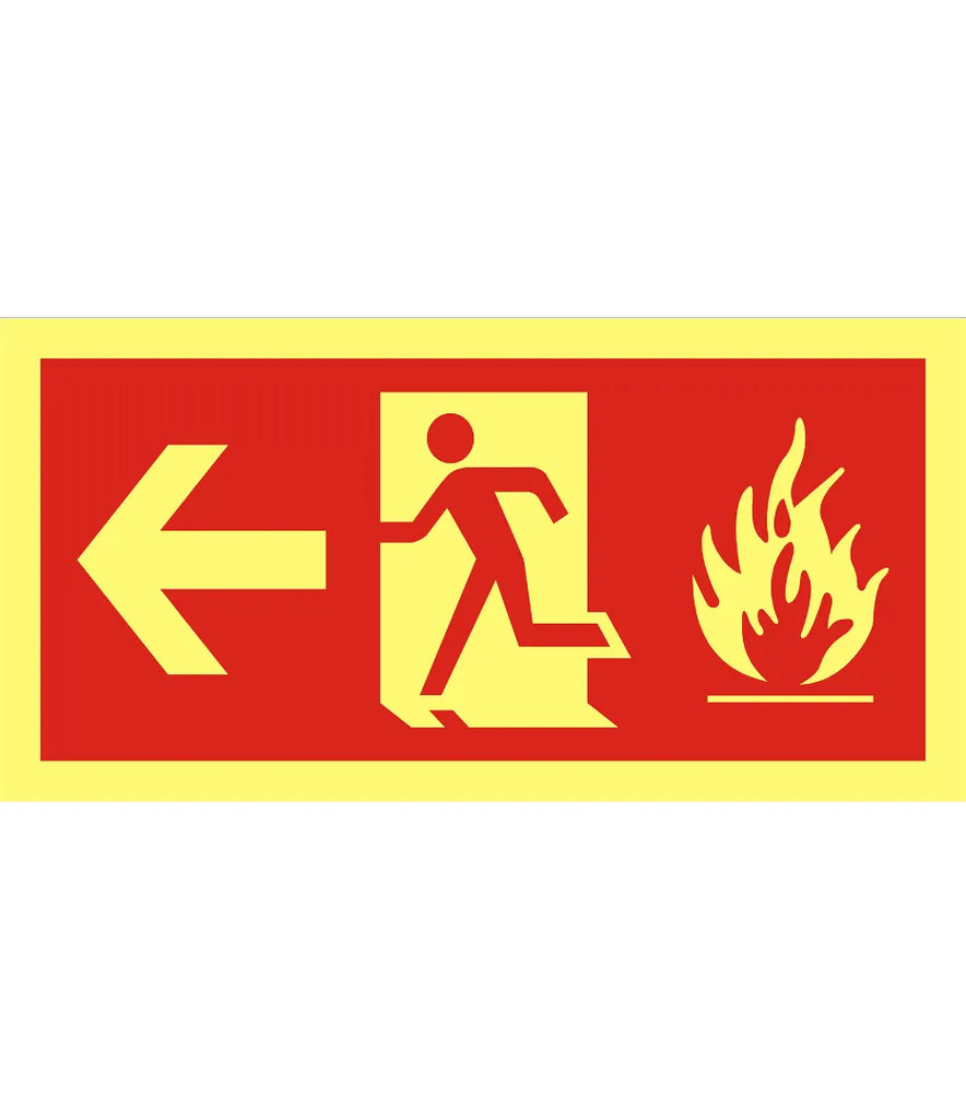 Fire Exit Left Arrow Red Sign – Safe-T