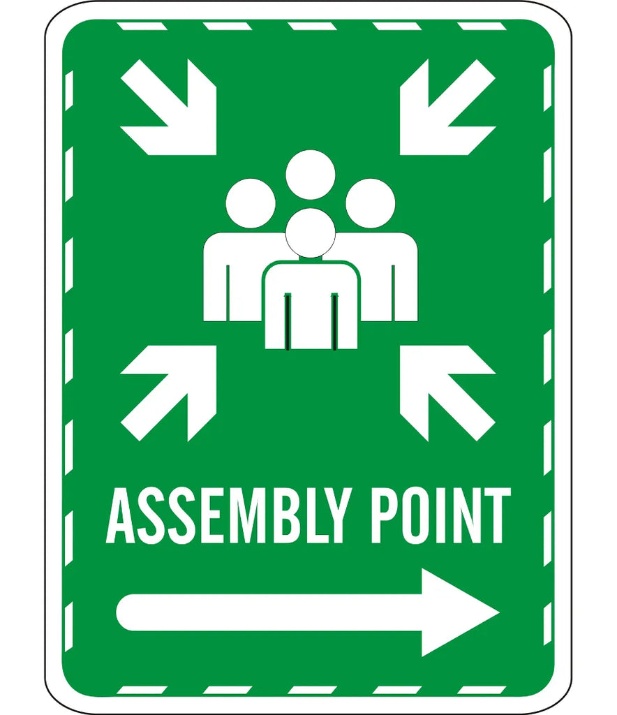 Assembly Point Right Sign – Safe-T