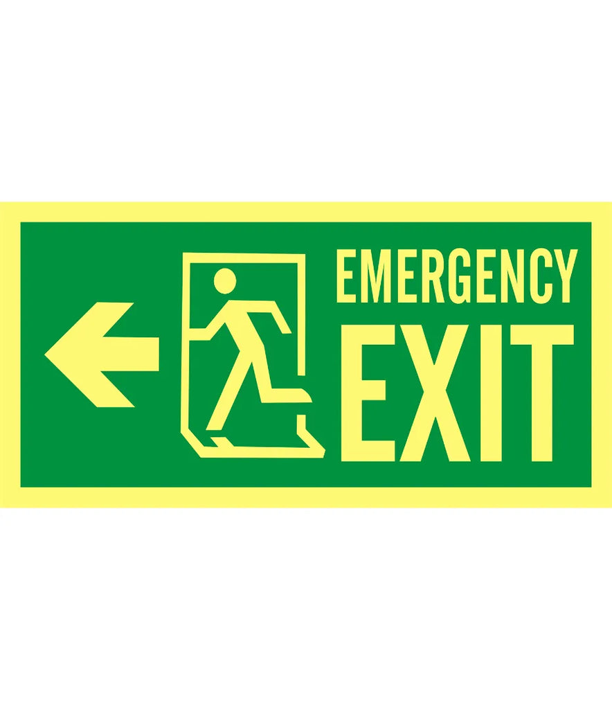 Emergency Exit Left Arrow Sign – Safe-T