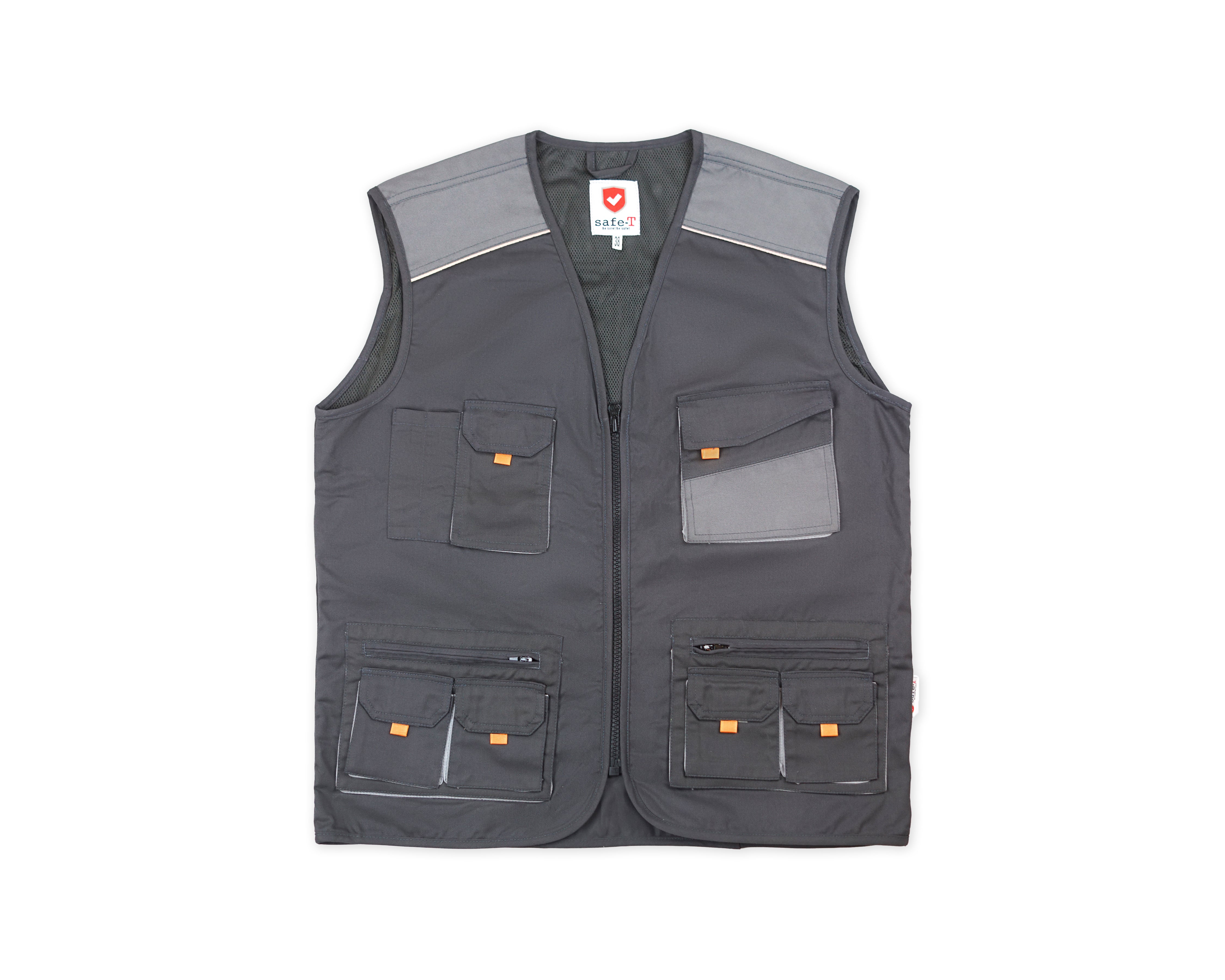 Worker's Vest, Pc Fabric (Front 8 pocket) – Safe-T