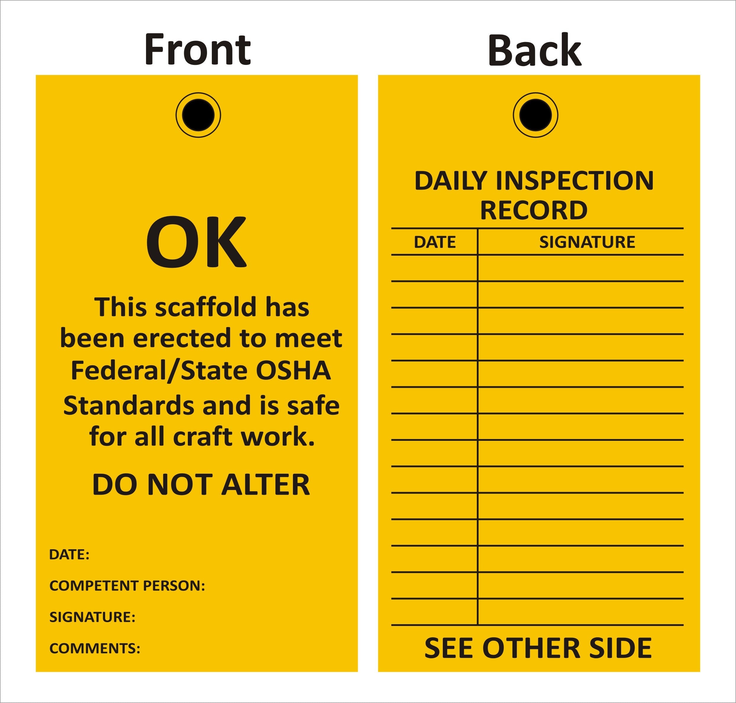 Daily Inspection Record Sign – Safe-T