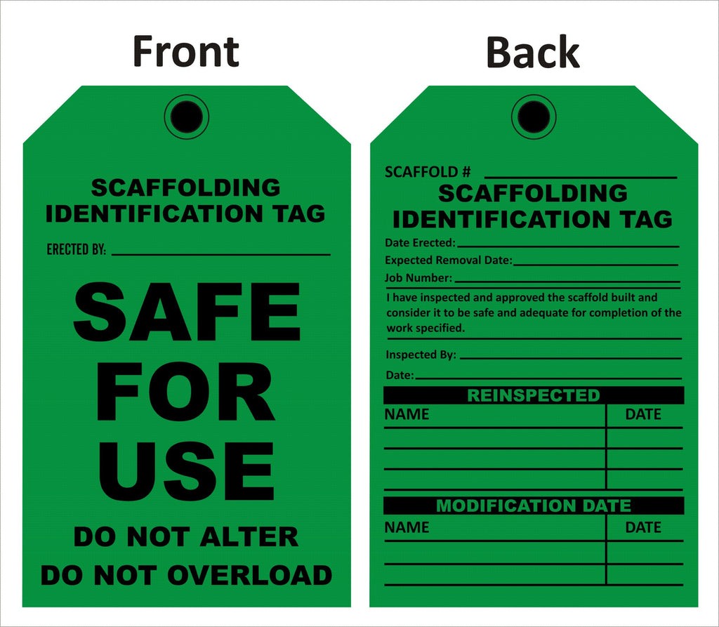 Scaffolding Identification Tag Sign – Safe-T